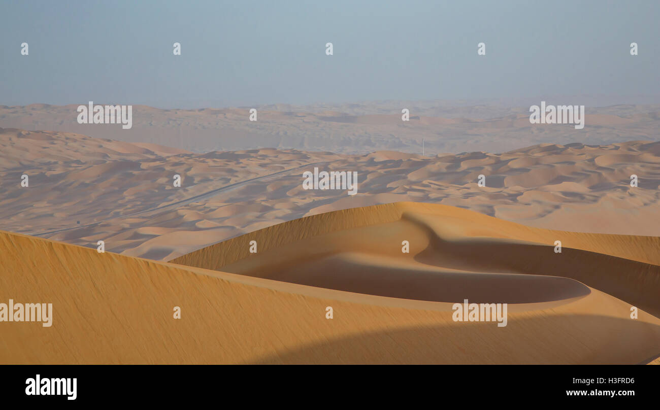 Massive sand dunes of the Empty Quarter desert, covering large area in ...