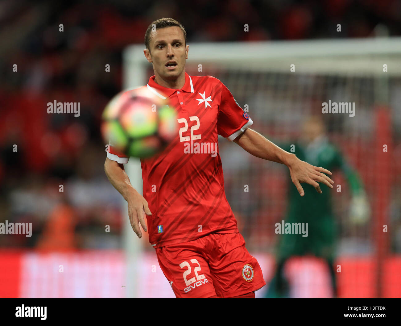 Malta's Alex Muscat during the 2018 FIFA World Cup Qualifying match at ...