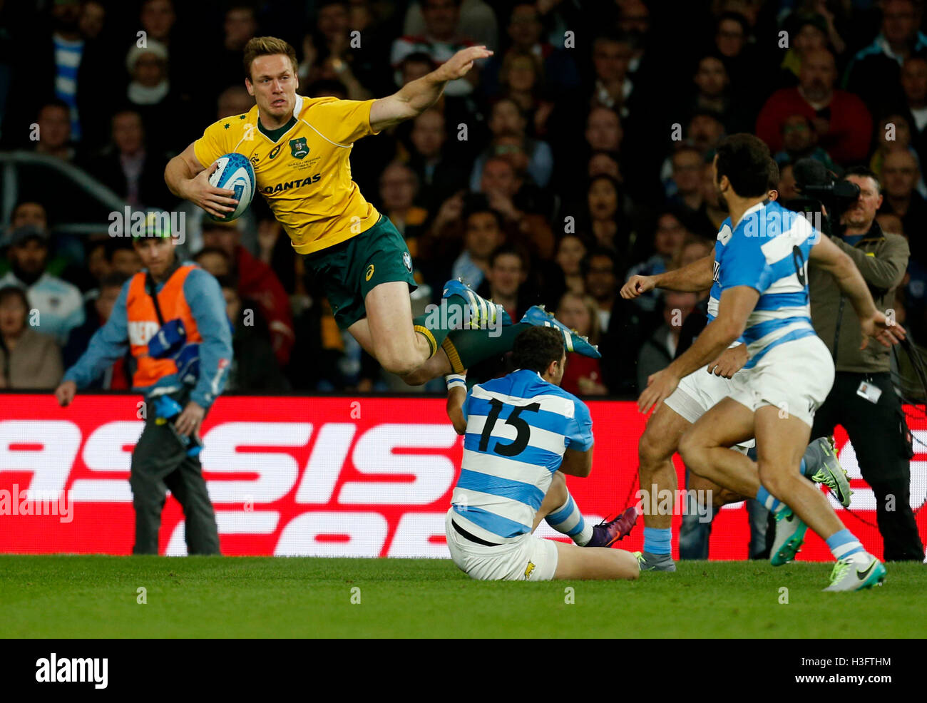 Australia's Dane Haylett-Petty and Argentina's Joaquin Tuculet during ...