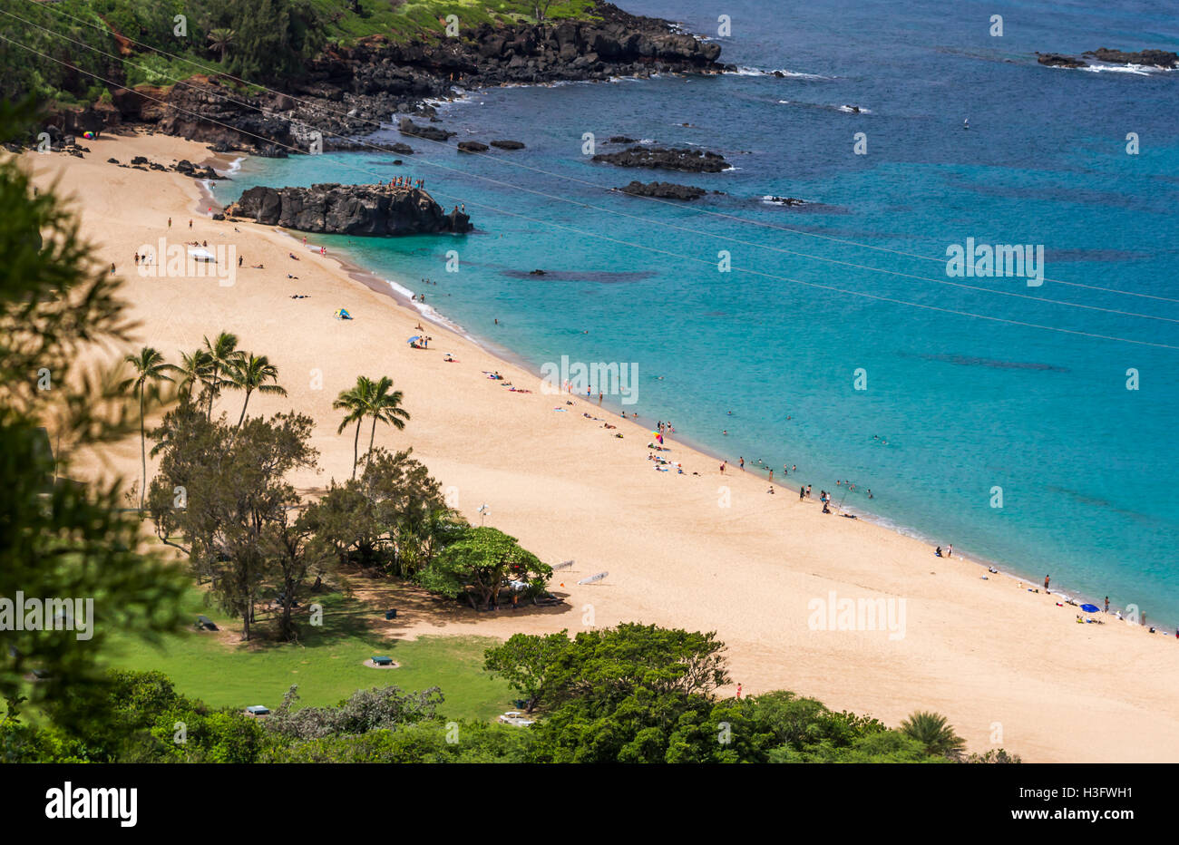 View of Waimea Bay, Oahu Hawaii Stock Photo - Alamy