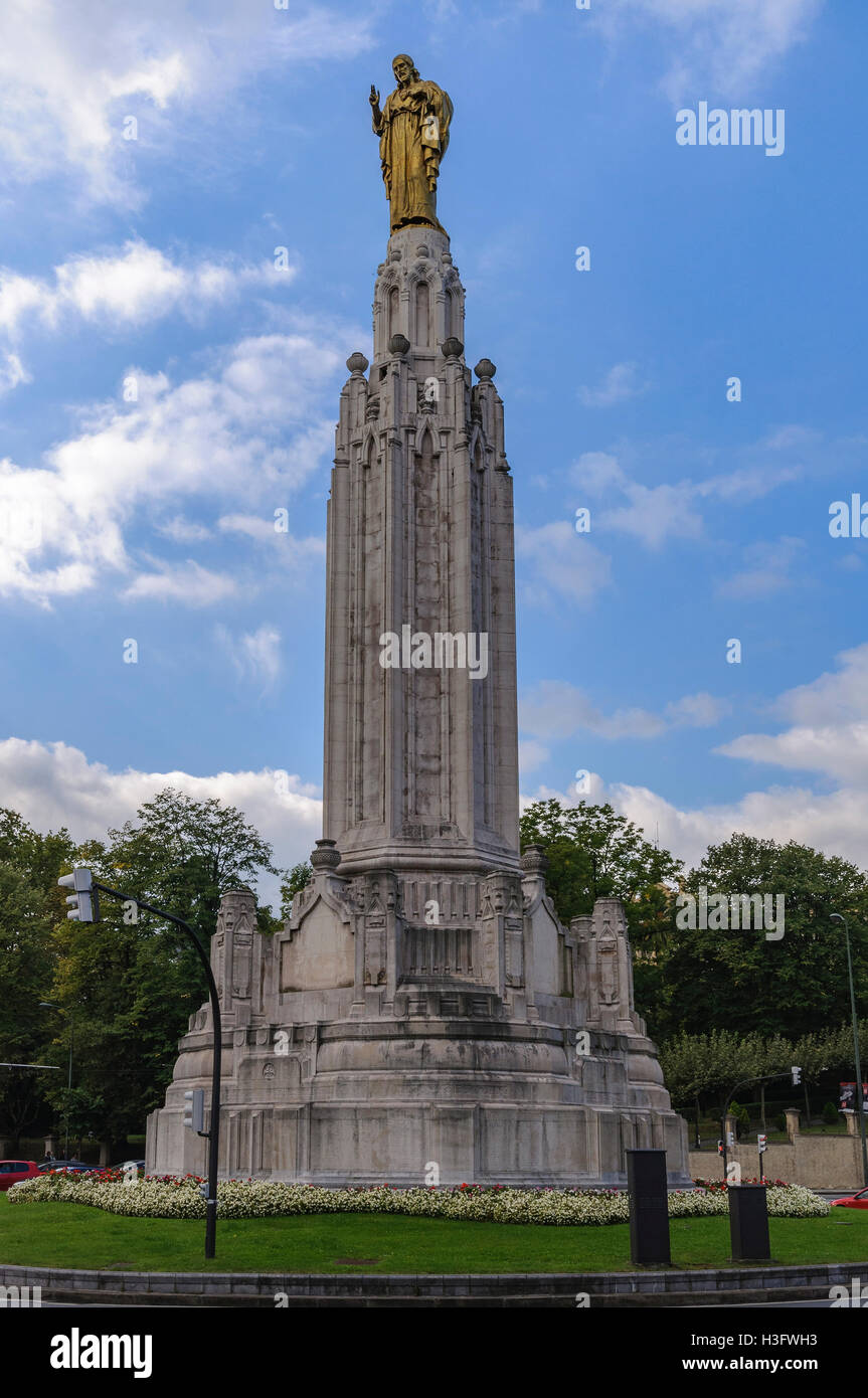 Sculpture to the Sacred Heart of Jesus in Bilbao, Basque Country, Spain ...