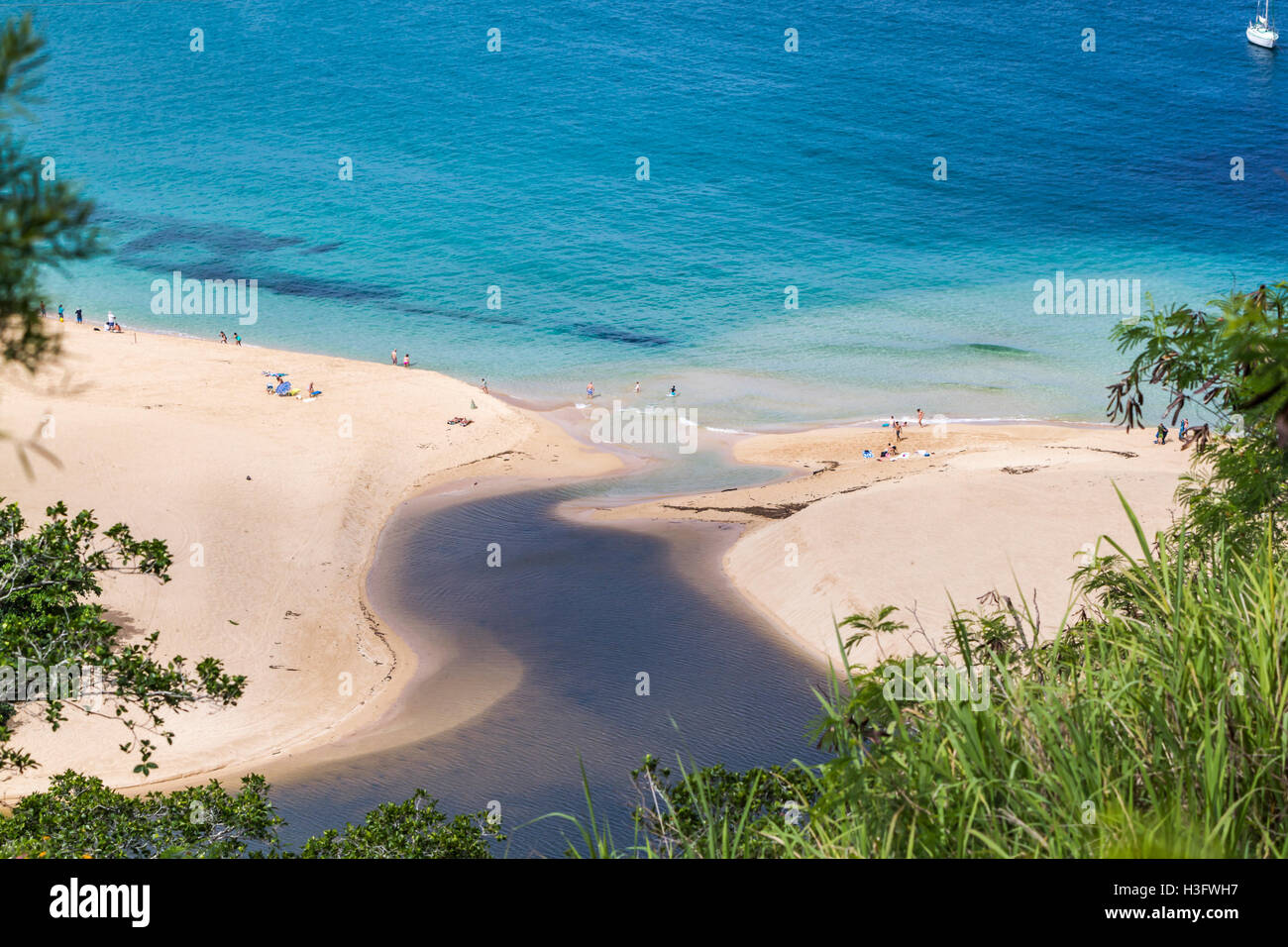 View of Waimea Bay, Oahu Hawaii Stock Photo - Alamy