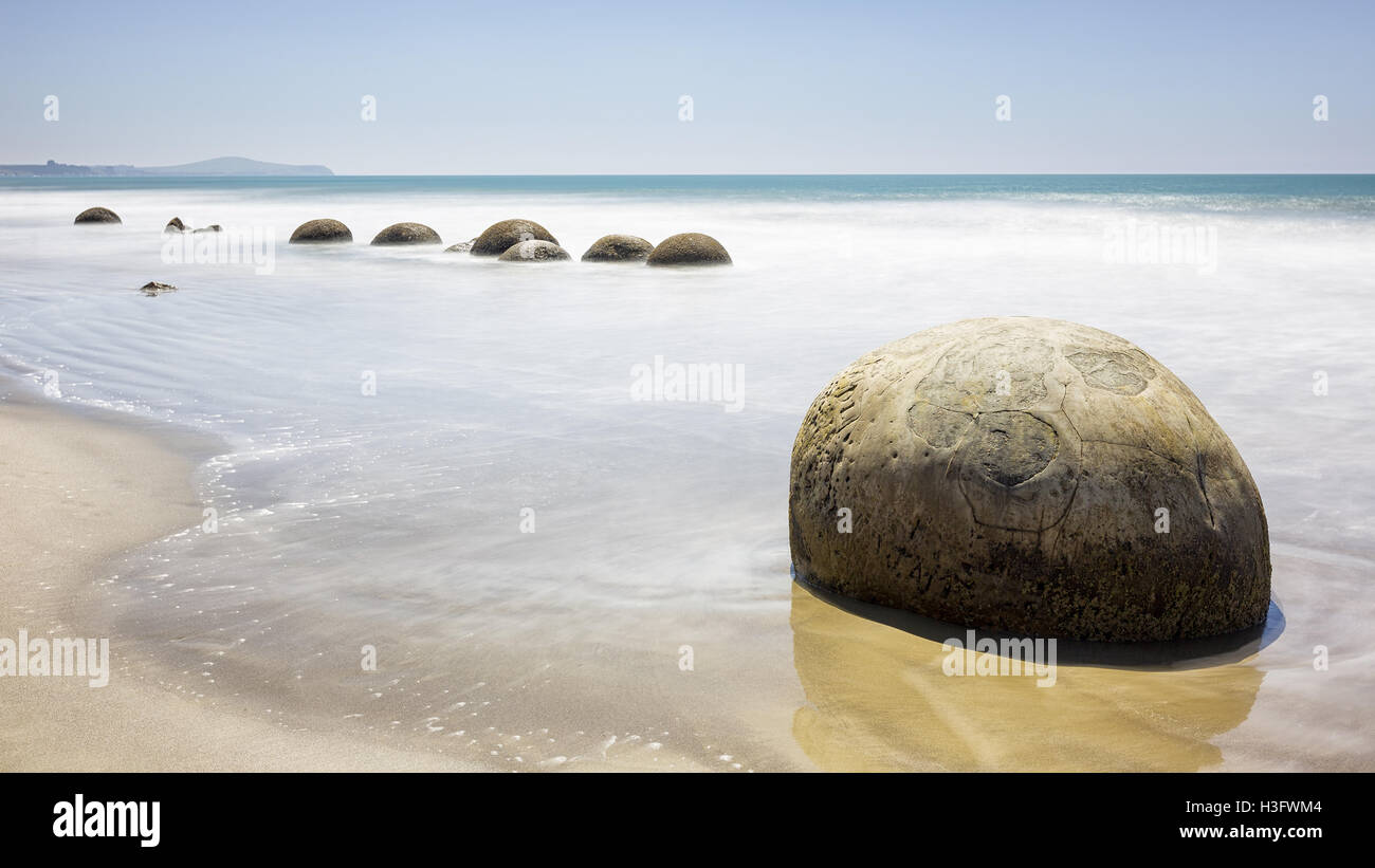 Moeraki Boulders at Moeraki beach, South Island, New Zealand Stock ...
