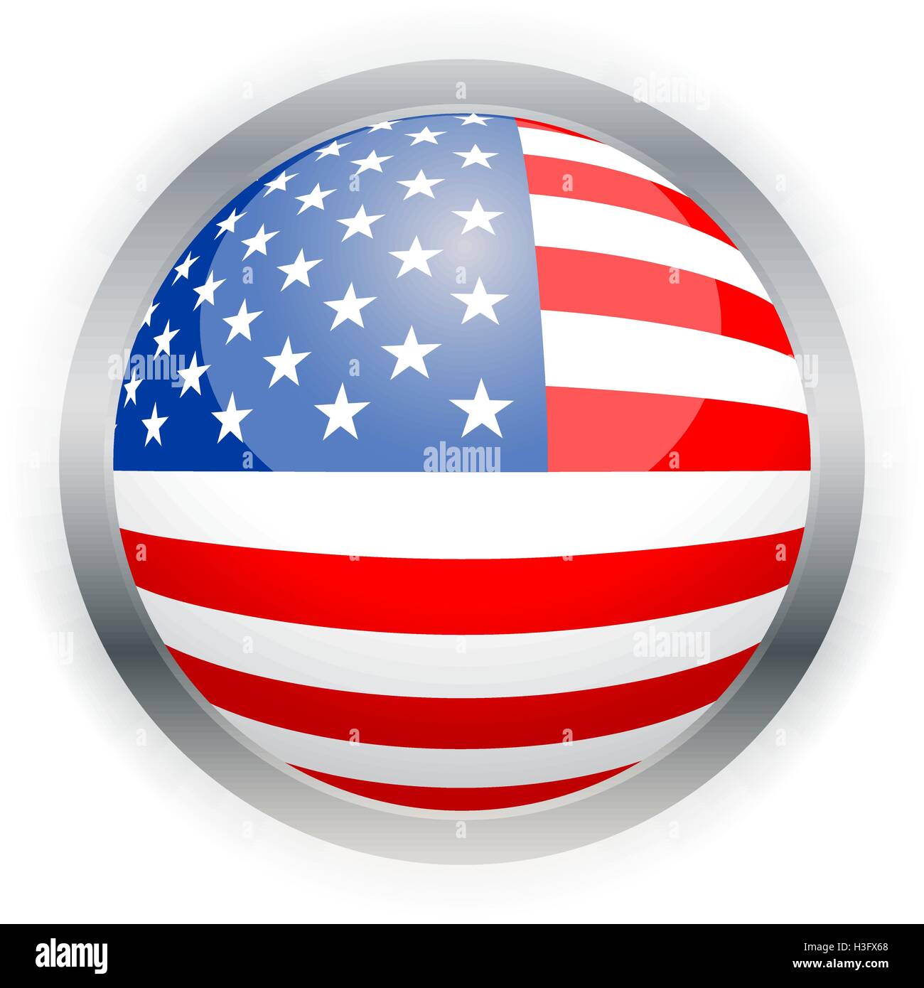 North American USA flag button Stock Vector Image & Art - Alamy