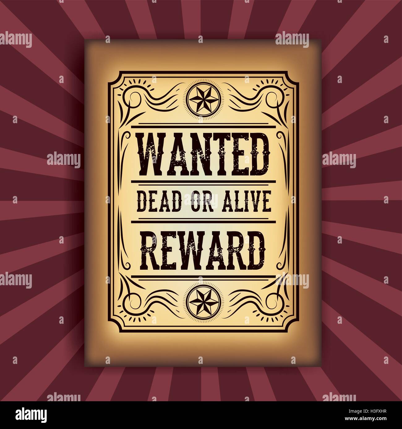 Retro and vintage wanted poster design Stock Vector Image & Art - Alamy