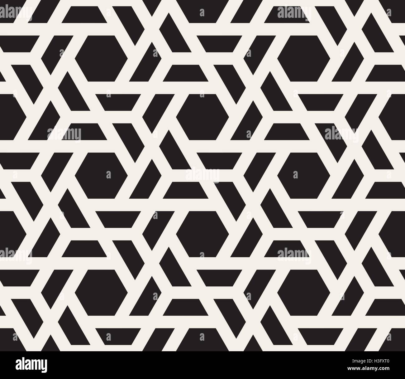 Vector Seamless Black And White Geometric Hexagon Grid Pattern Stock Vector Image & Art - Alamy