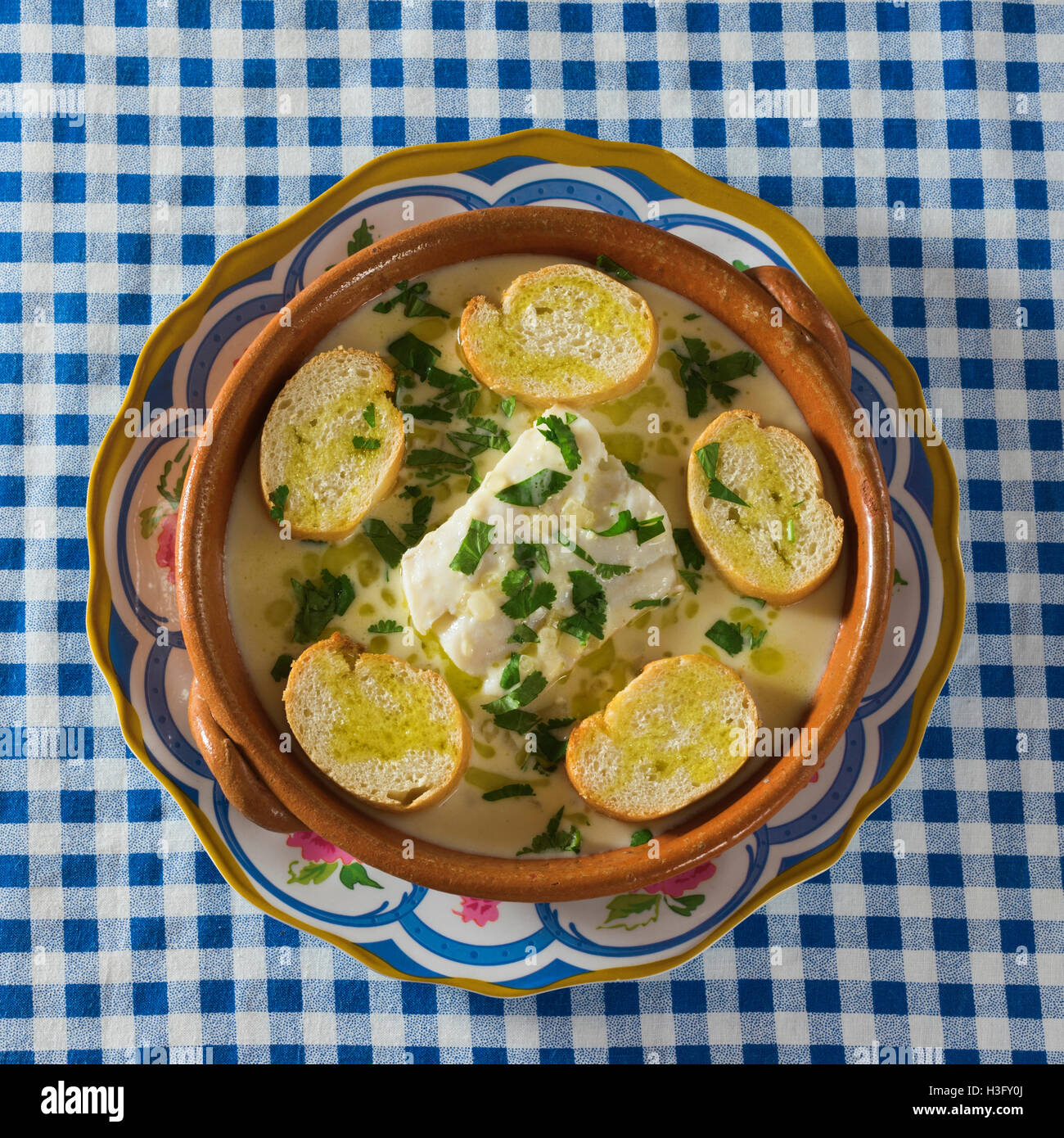 Sopa de peixe à Alentejana. Fish soup from Alentejo Portugal Stock ...