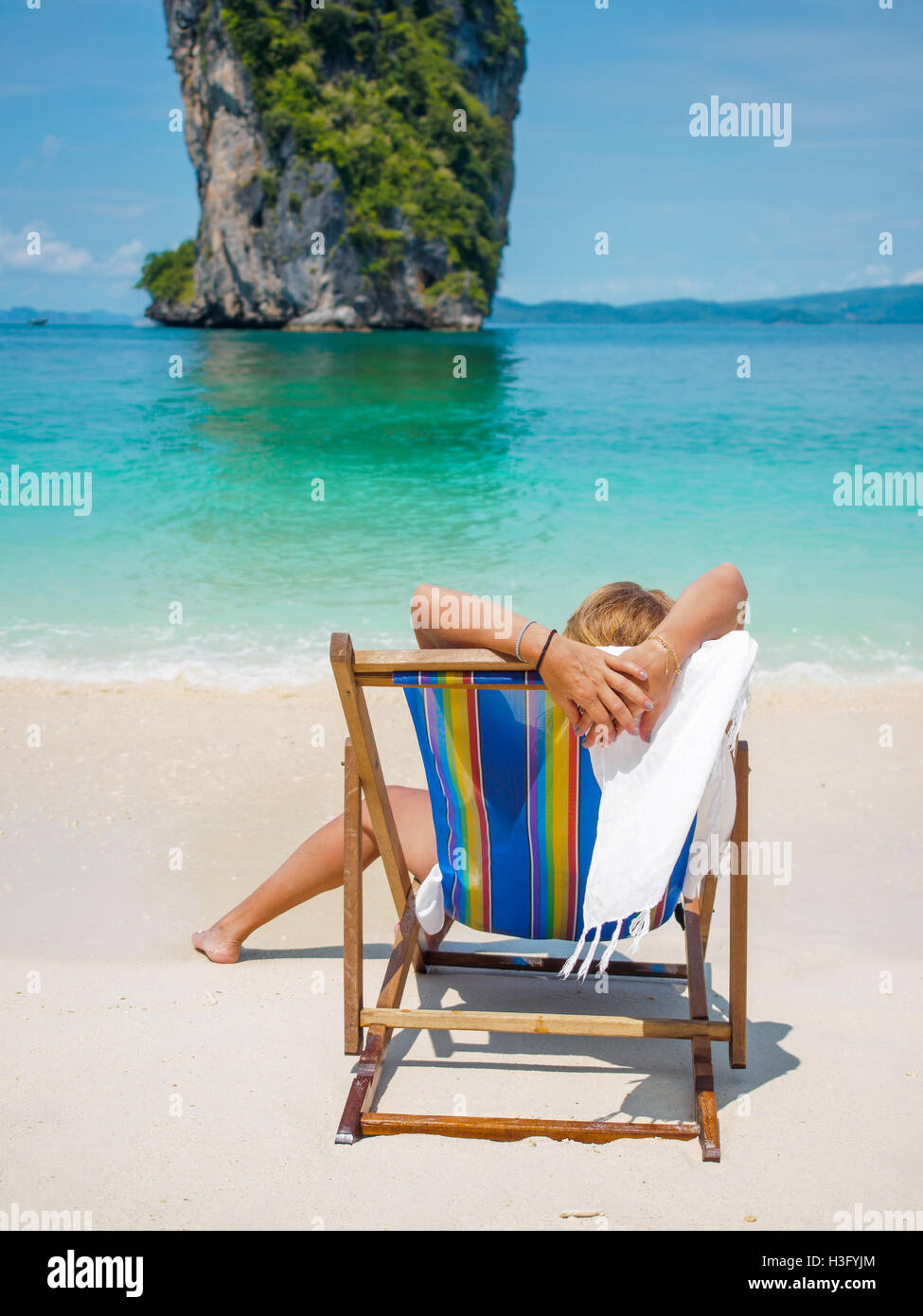 Sandy beach on phi phi island in thailand hi-res stock photography and ...