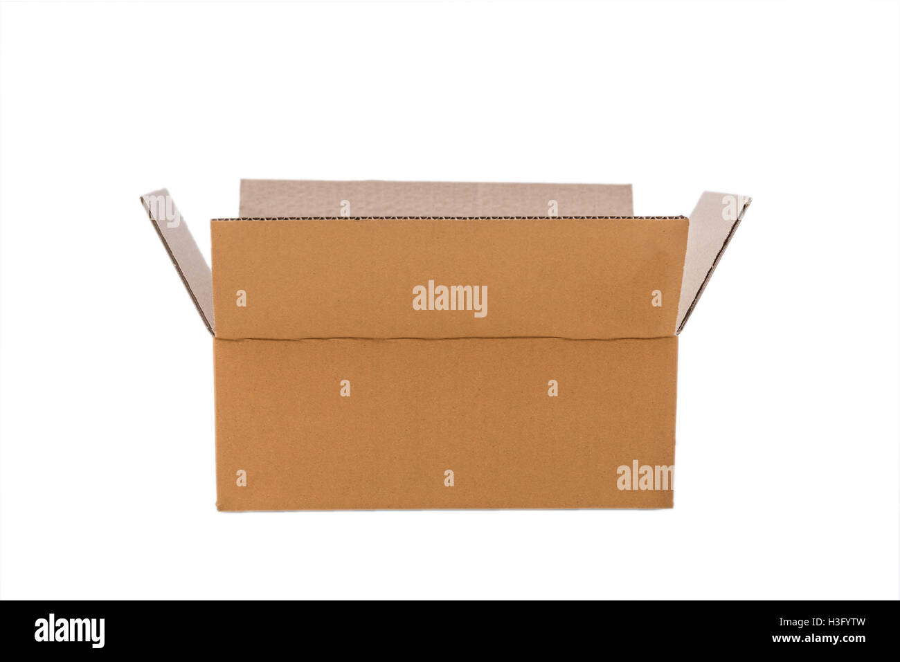 Opened cardboard box Isolated on white background Stock Photo - Alamy