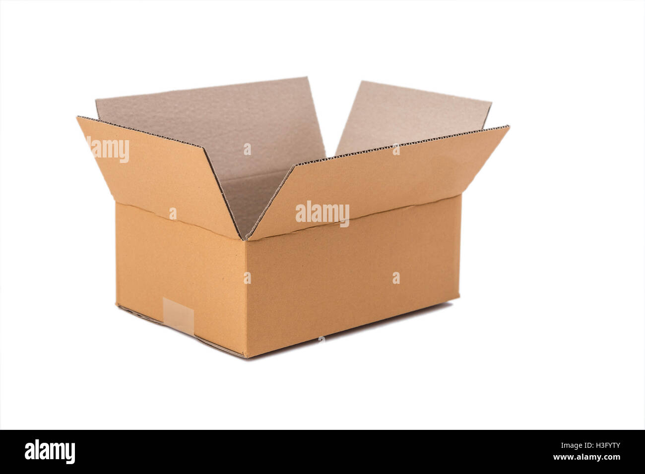 Opened cardboard box Isolated on white background Stock Photo - Alamy