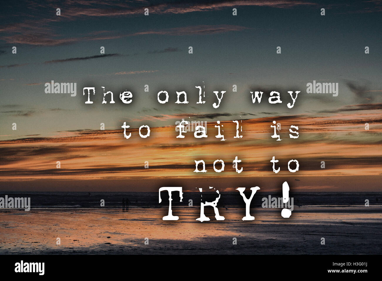 Inspirational motivational quote on a retro style background Stock ...