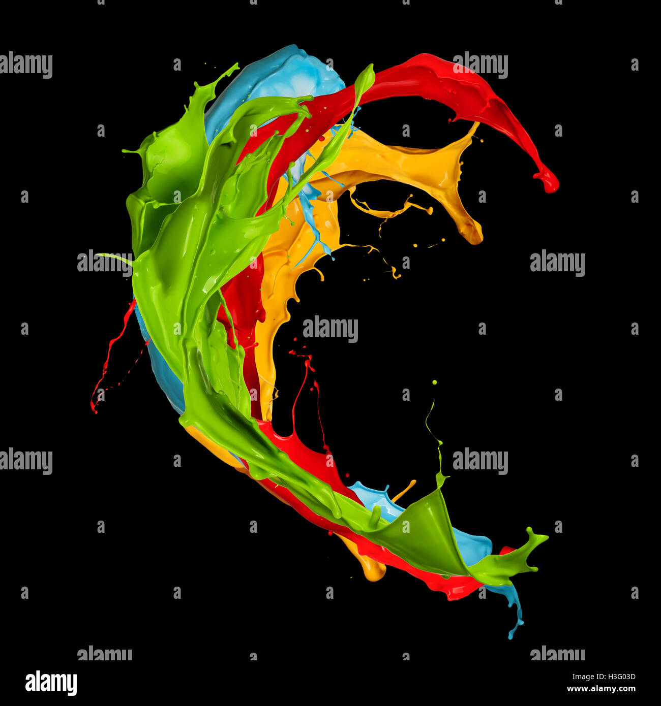 abstract color splash isolated on black background Stock Photo - Alamy