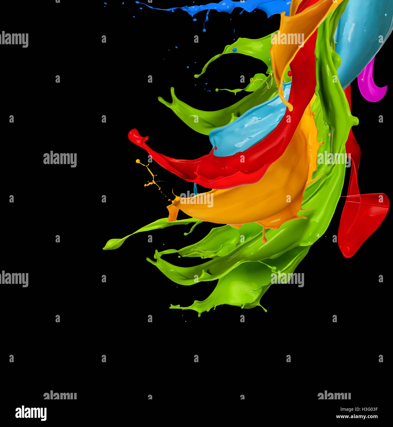 abstract color splash isolated on black background Stock Photo - Alamy
