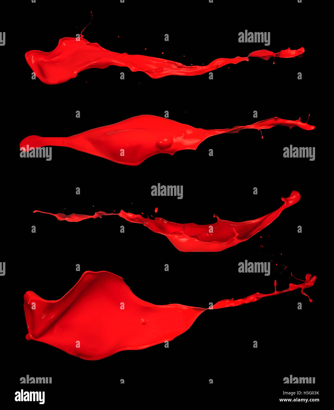 abstract red splashes isolated on black background Stock Photo - Alamy