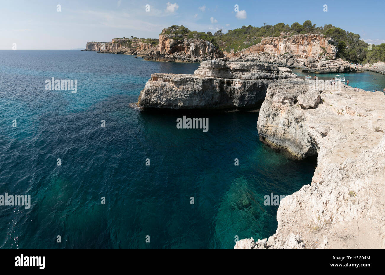 Beautiful cove with blue and crystalline water in Mallorca, Spain Stock ...