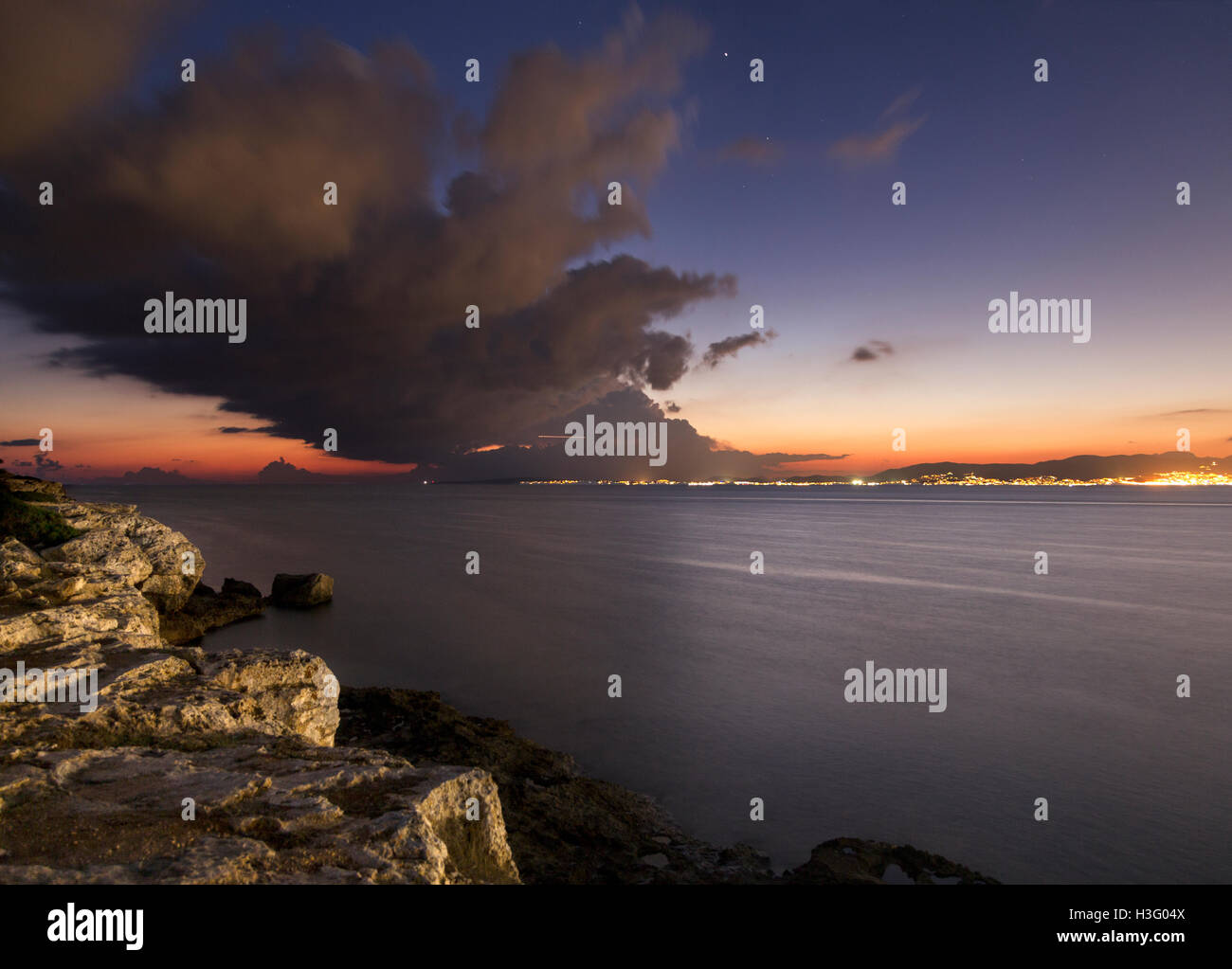 Amazing colorful sunset in Palma de Mallorca Stock Photo - Alamy