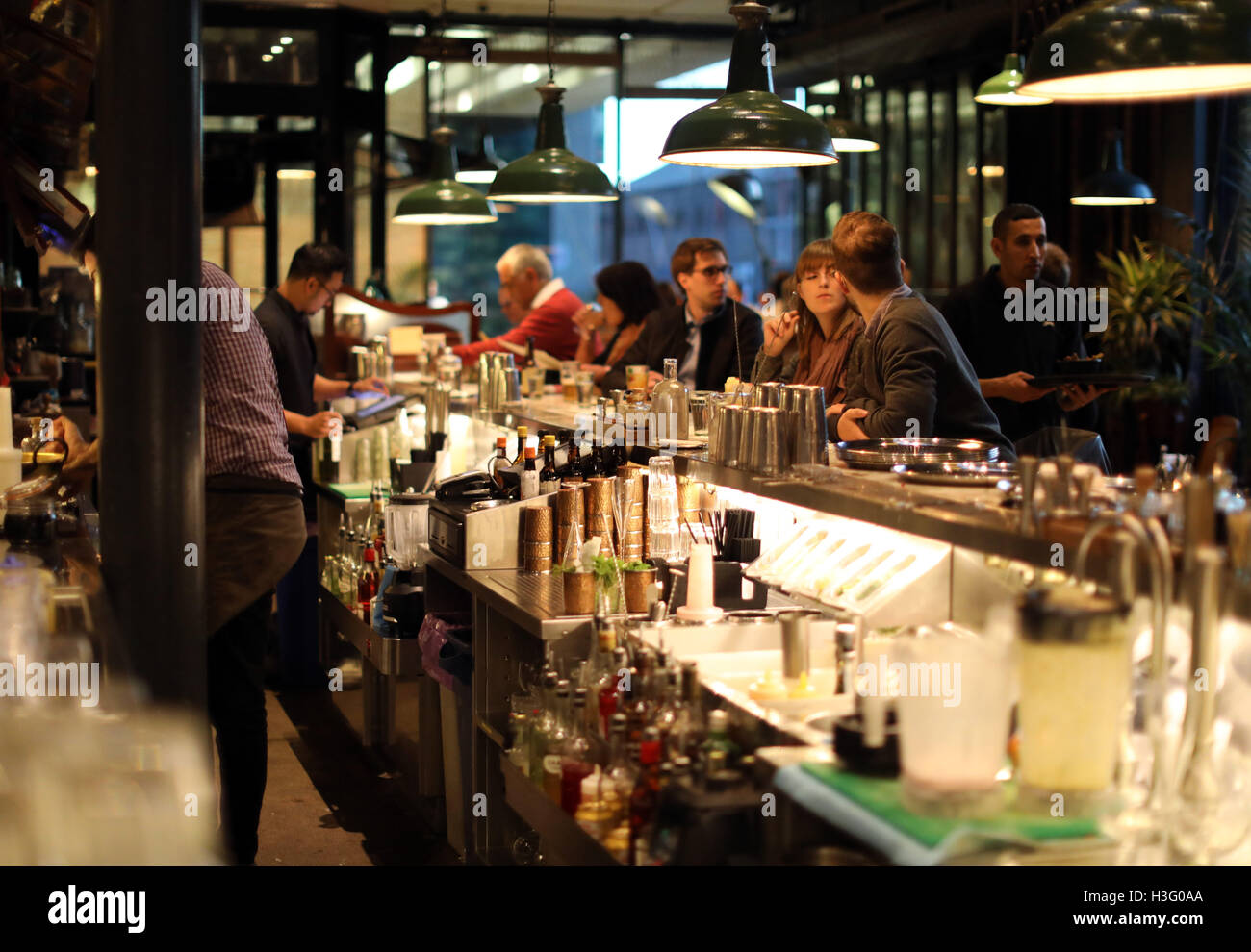 Dishoom restaurant King's Cross trendy Indian food Stock Photo - Alamy