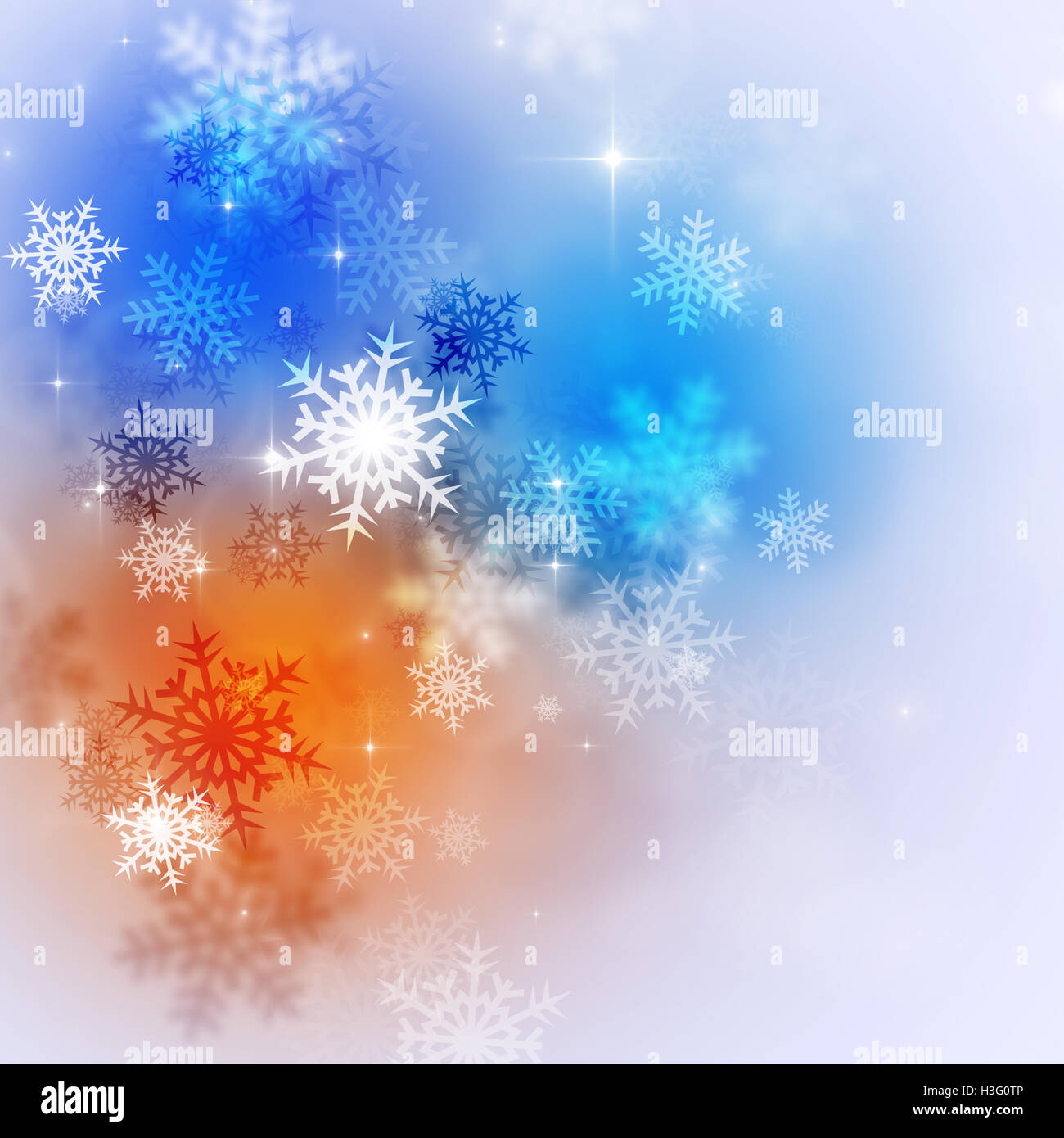 abstract bright winter background with snow and blurry lights Stock ...