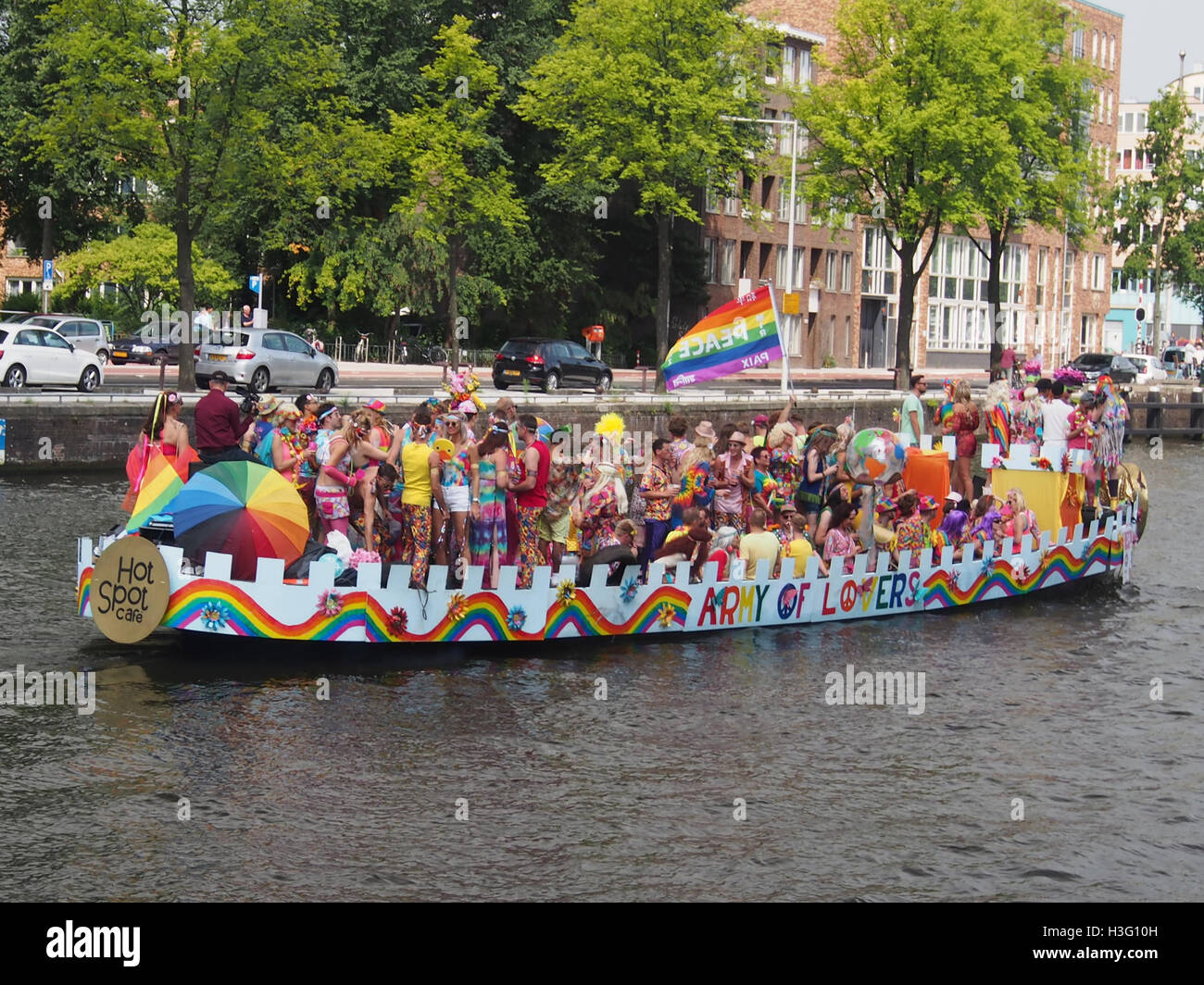 A photograph capturing a vibrant moment from the 2016 Pride Canal ...