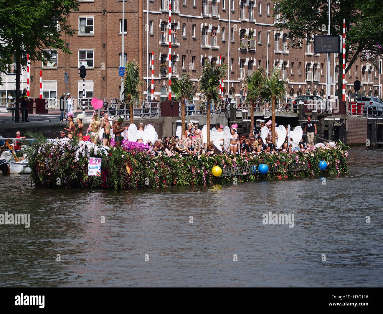 This image captures a moment from the 2016 Pride Canal Parade in ...