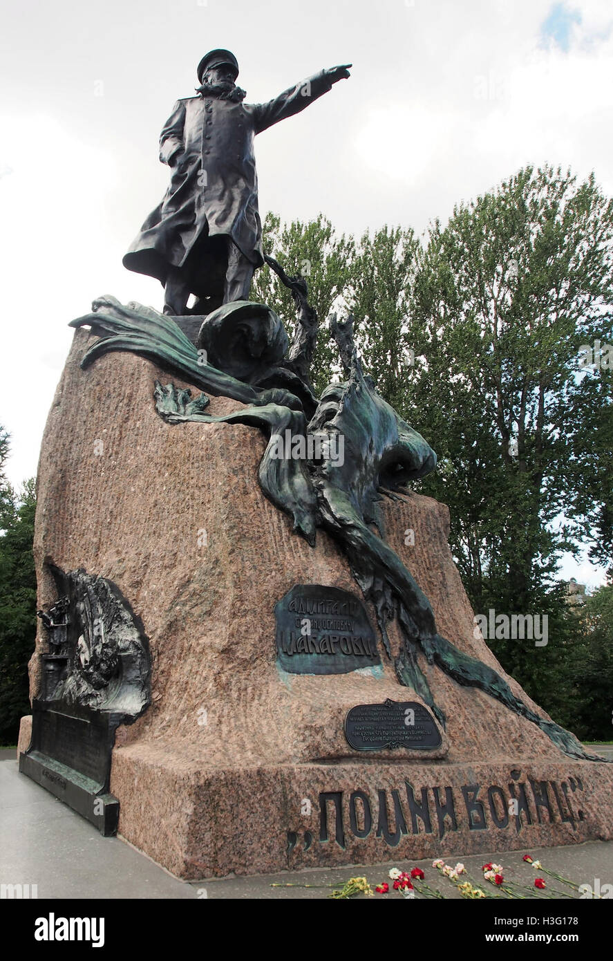 The Admiral Makarov Statue in St. Petersburg, Russia, commemorates the ...
