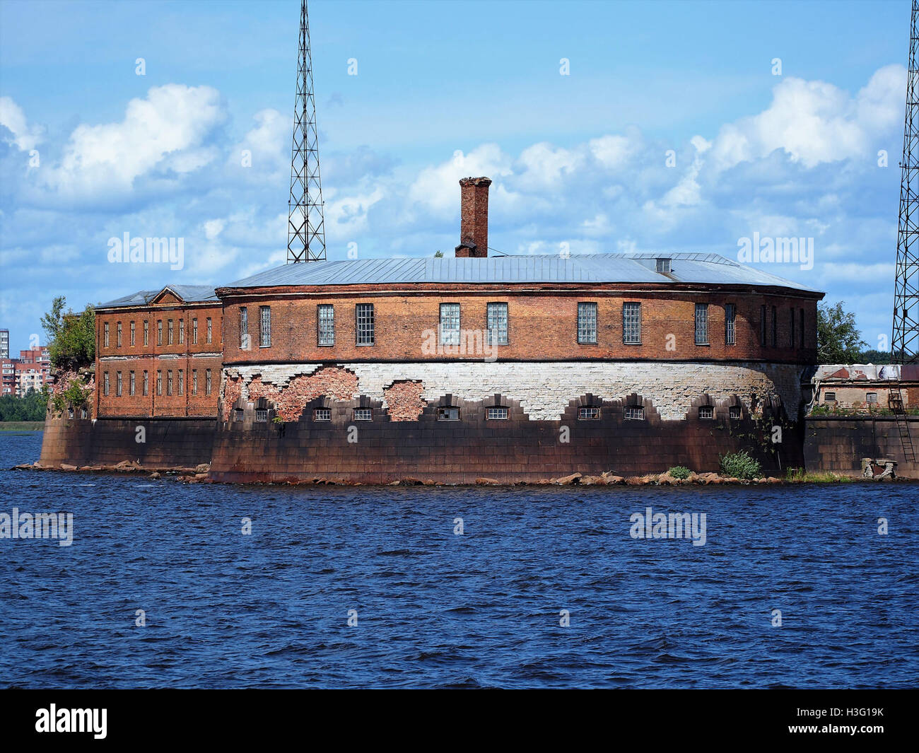 A historical fortress near Kronstadt, Russia, serves as a significant ...