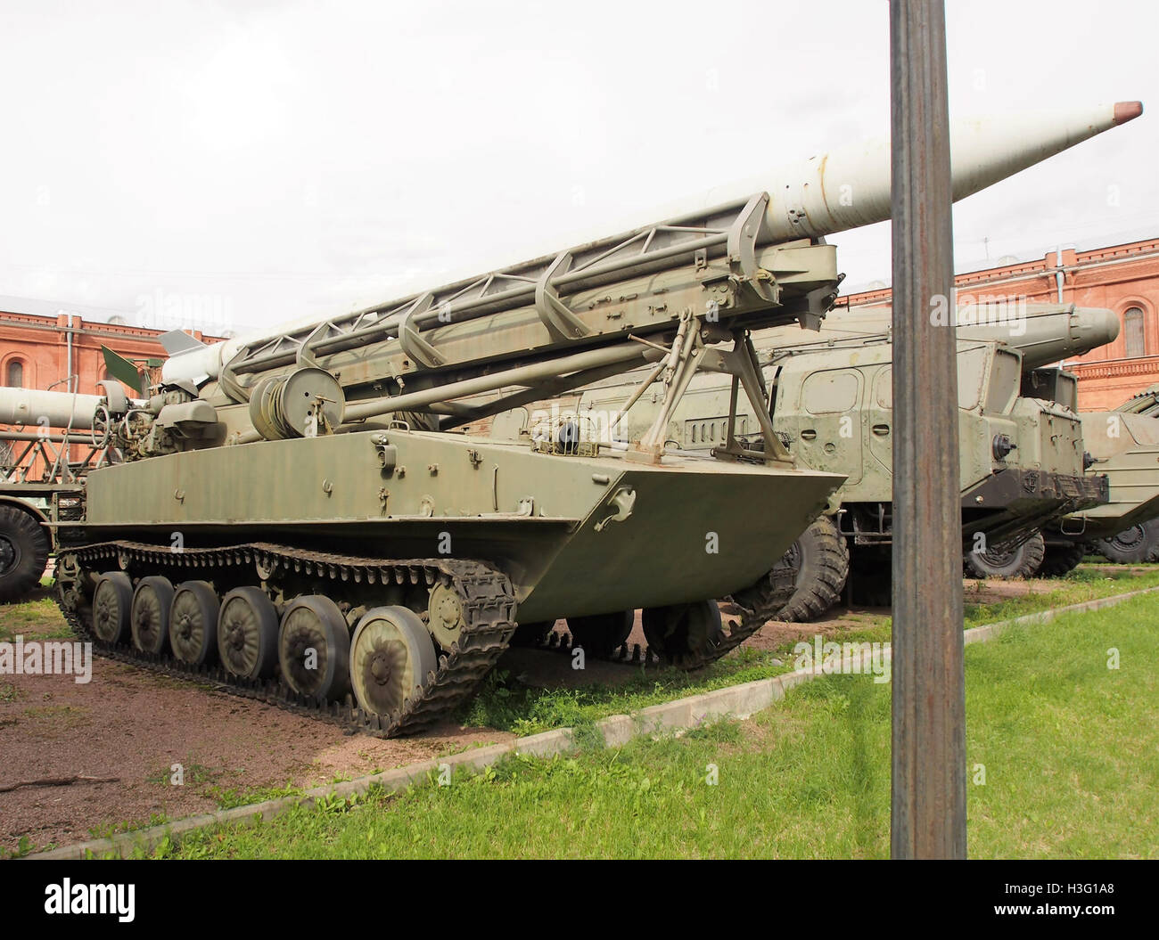 The 2P16 TEL 2K6 Luna missile system on display at the Artillery Museum ...