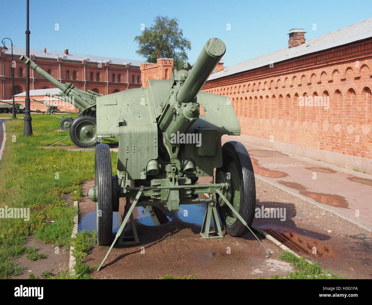 This image shows artillery pieces positioned in front of the Artillery ...