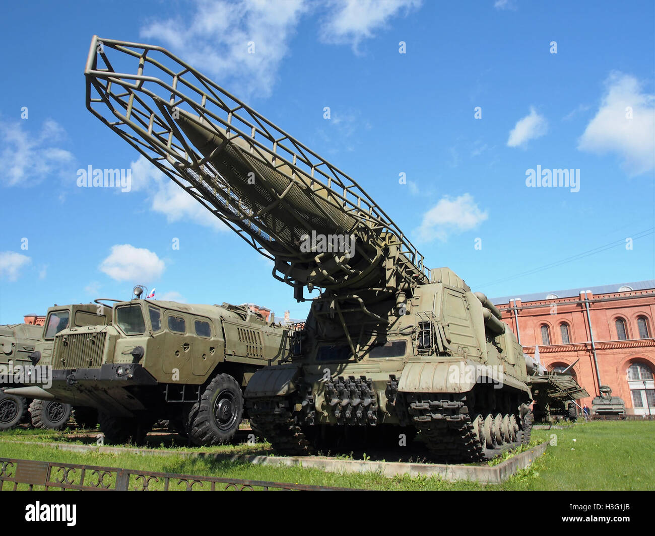The 2P19 Transporter-Erector-Launcher, displayed at the Artillery ...