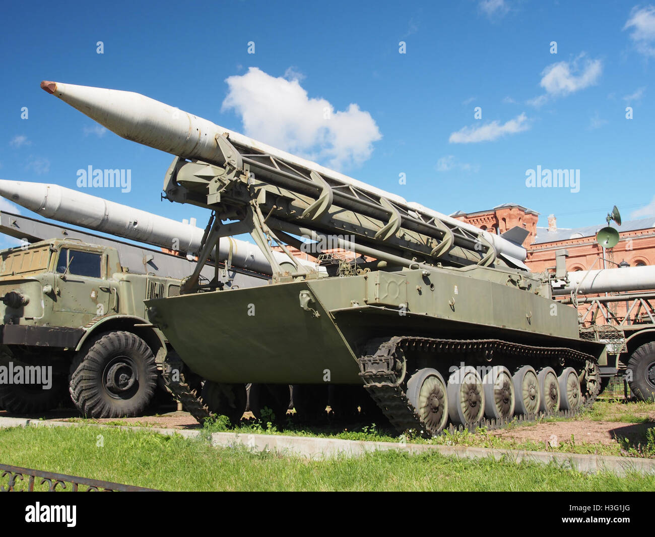 The 2P16 TEL 2K6 Luna missile system, displayed at the Artillery Museum ...