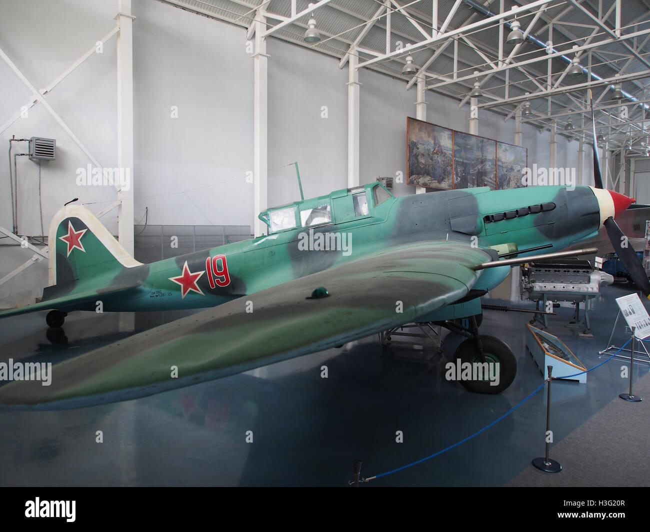 The Ilyushin IL-2 Sturmovik, on display at the Central Air Force Museum in Monino, is a Soviet ...