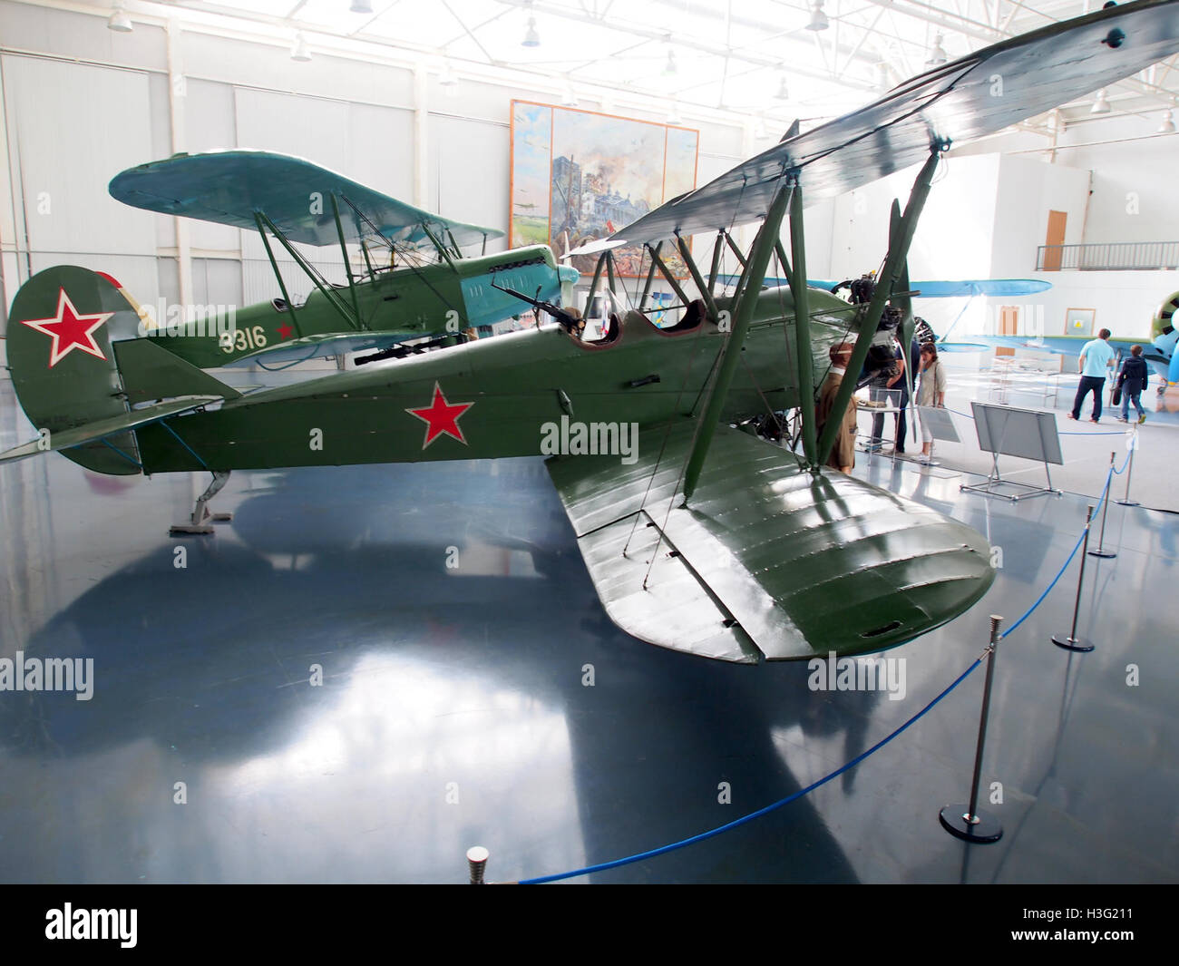 The Polikarpov Po-2, a Soviet biplane, is displayed at the Central Air ...
