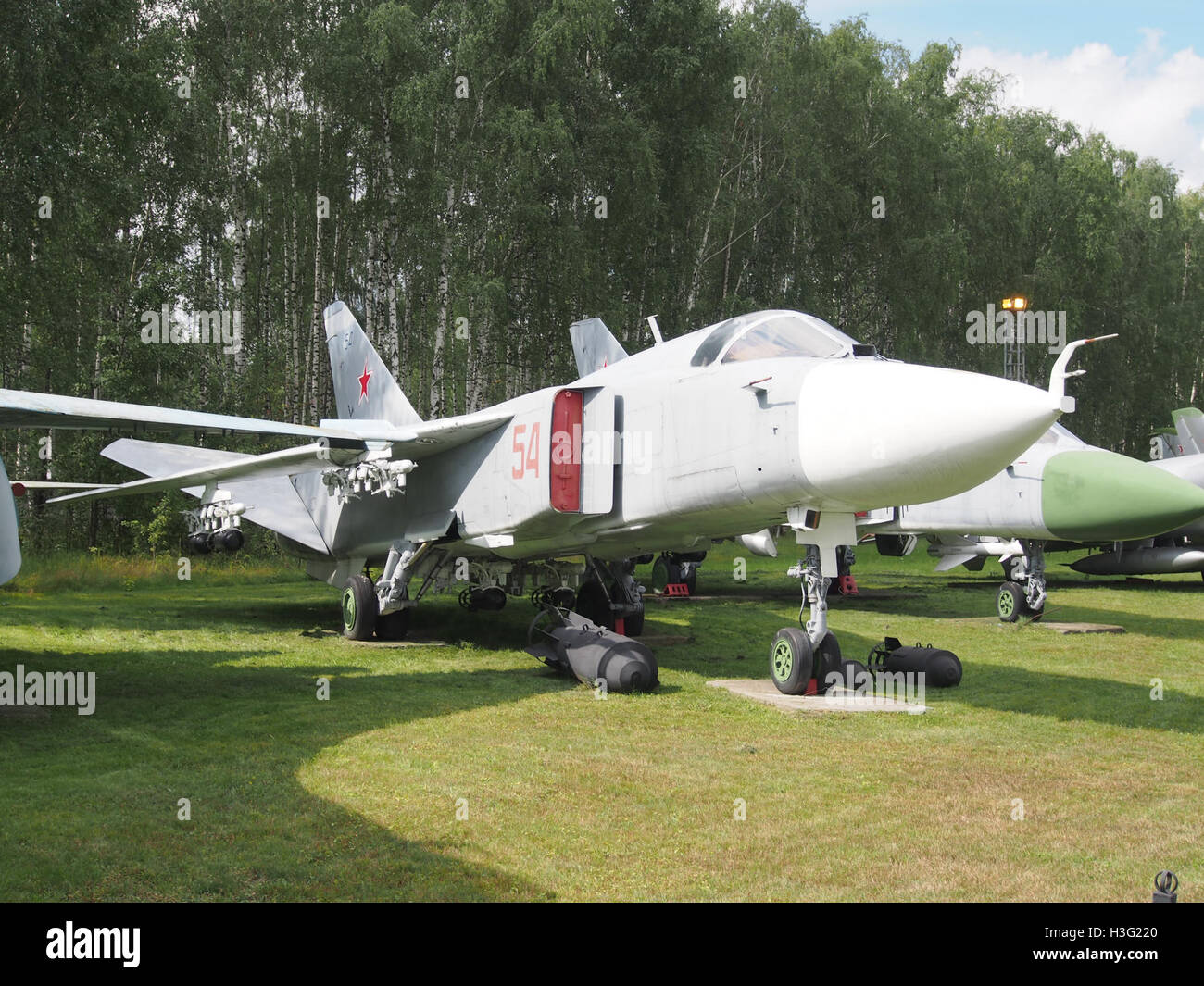 The Sukhoi Su-24 is a Soviet-era bomber displayed at the Central Air ...