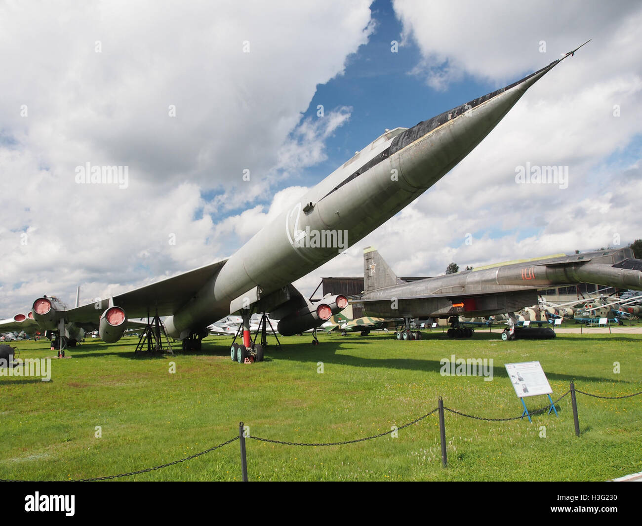 The Myasishchev M-50, a Soviet experimental bomber, is displayed at the ...