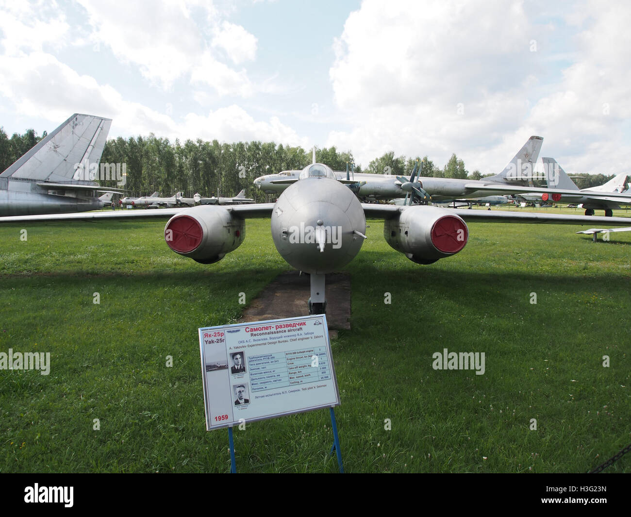 The Yak-25, a Soviet interceptor aircraft, is displayed at the Central ...