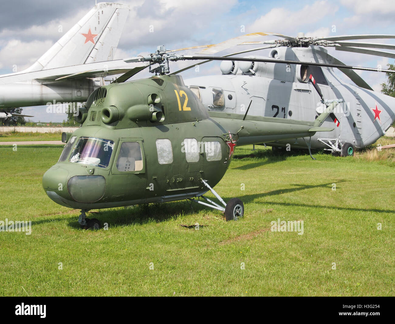 A photograph of a Mil Mi-2 helicopter on display at the Central Air ...
