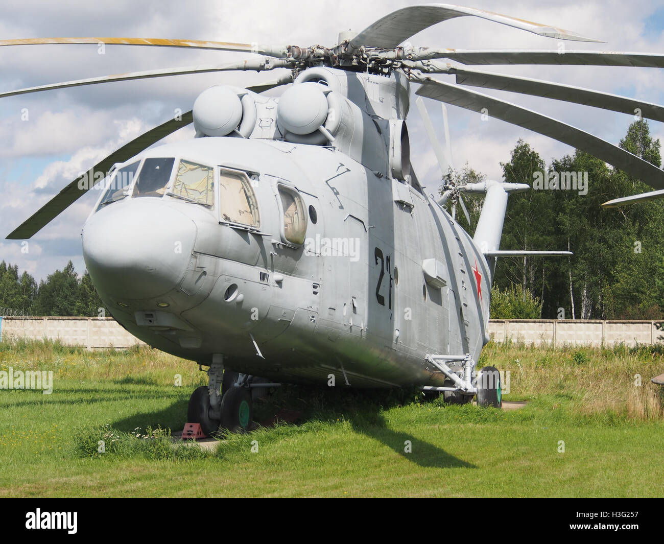The Mil Mi-26, the world's largest transport helicopter, is displayed ...