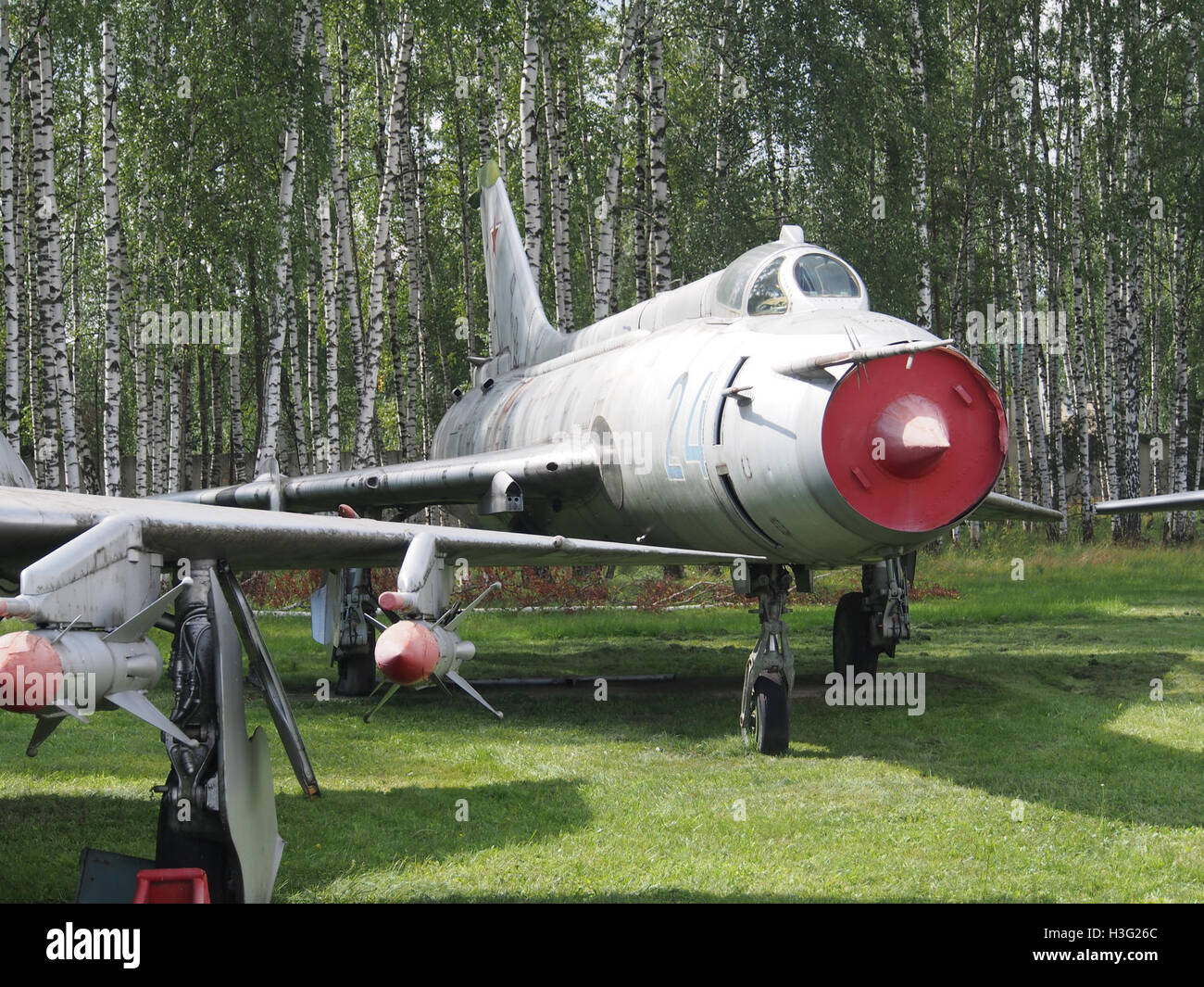 The Su-17 is a Soviet-era fighter-bomber, displayed at the Central Air ...