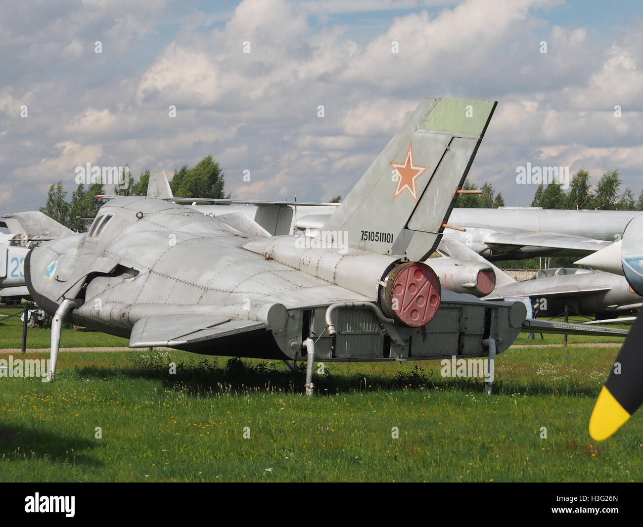 The MiG-105, displayed at the Central Air Force Museum, is a Soviet ...