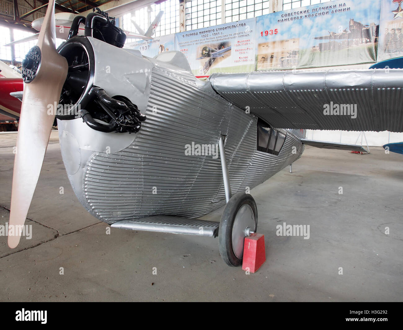 The Tupolev ANT-2 is displayed at the Central Air Force Museum ...