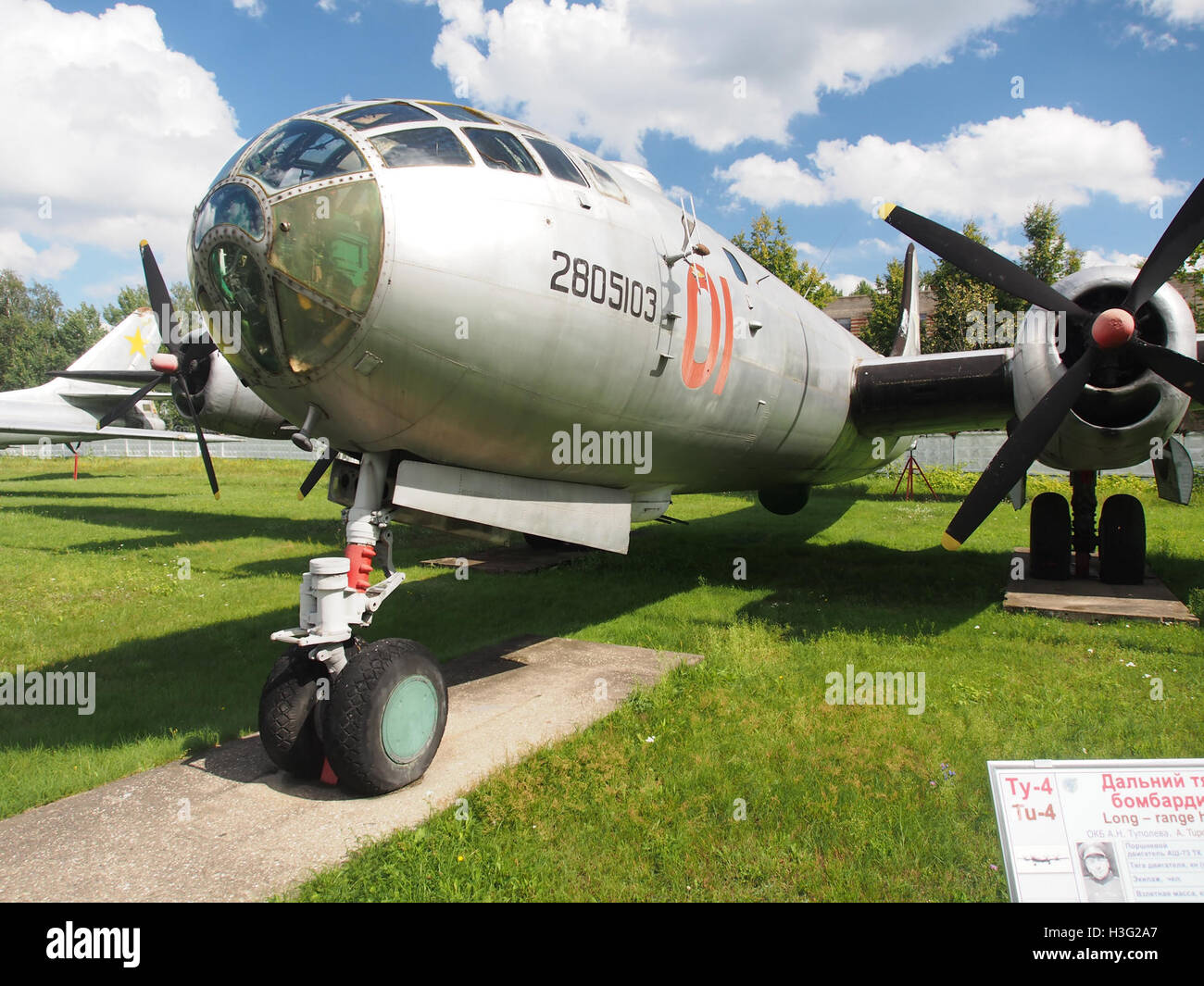 The Tu-4, a Soviet-era bomber aircraft, displayed at the Central Air ...
