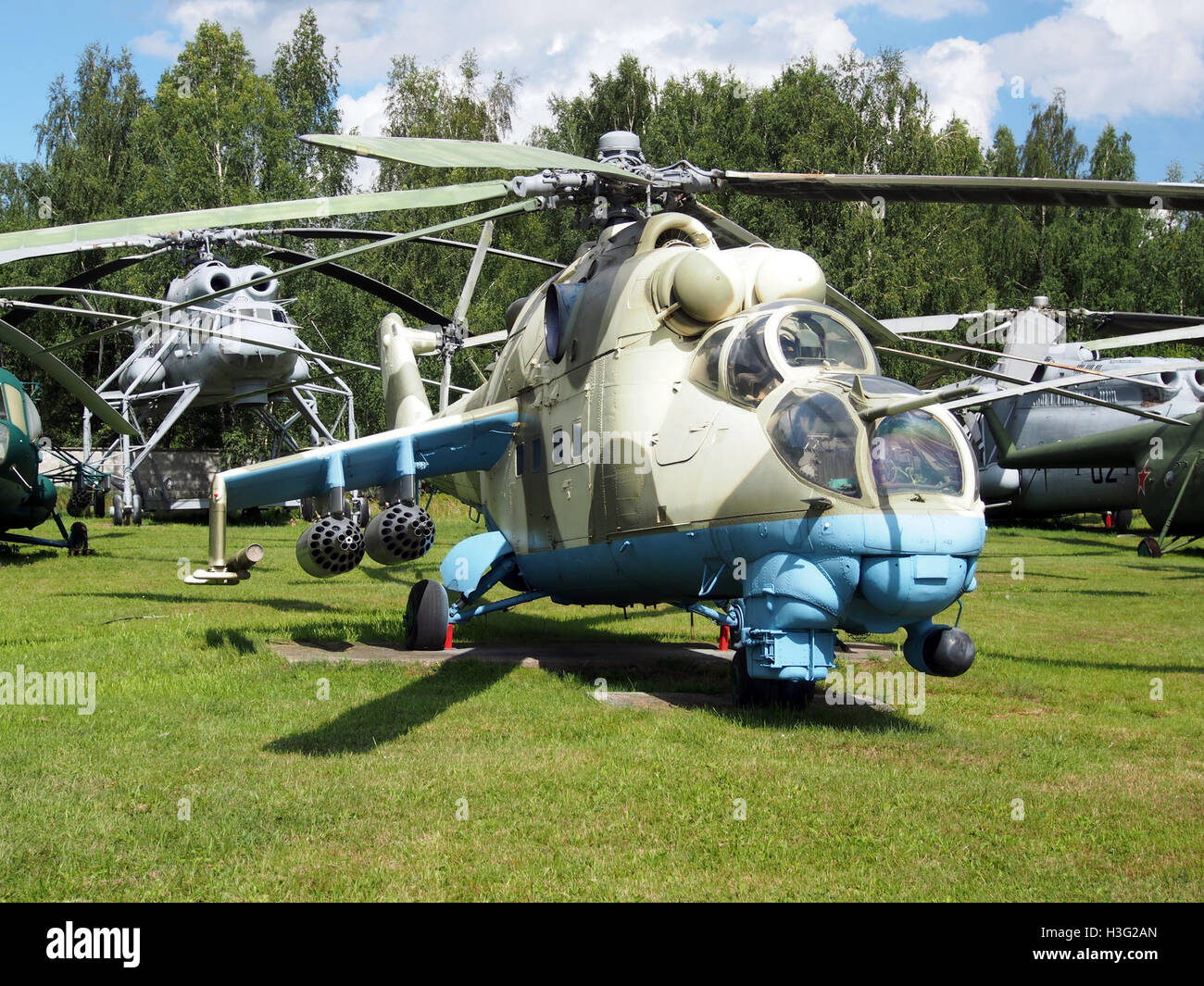 The Mil Mi-24, a Soviet-designed attack helicopter, displayed at the ...