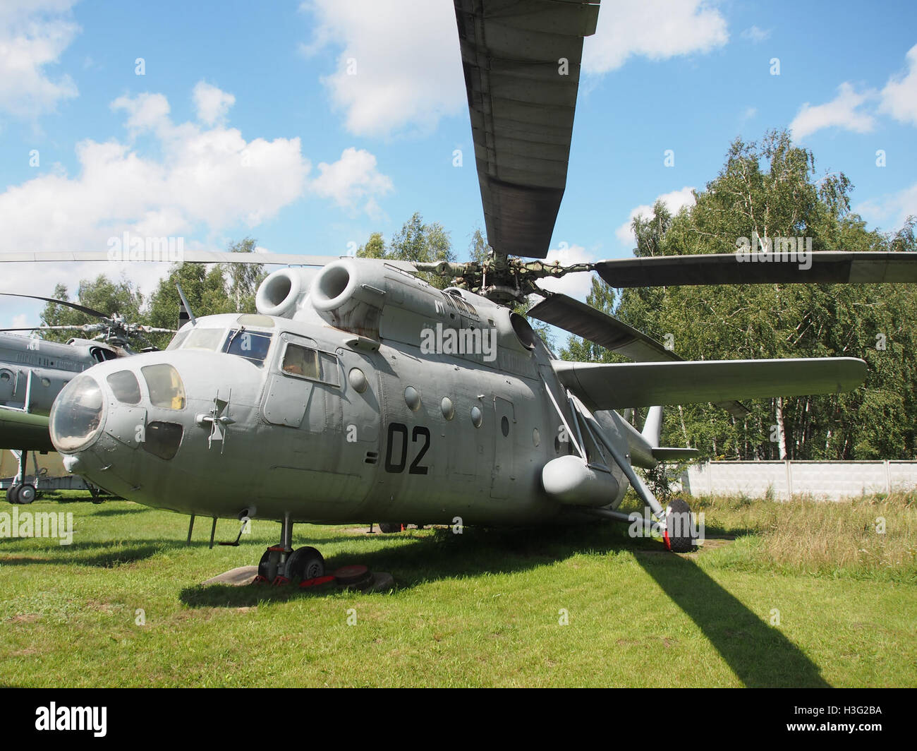 A Mil Mi-6 helicopter (registration 02) displayed at the Central Air ...