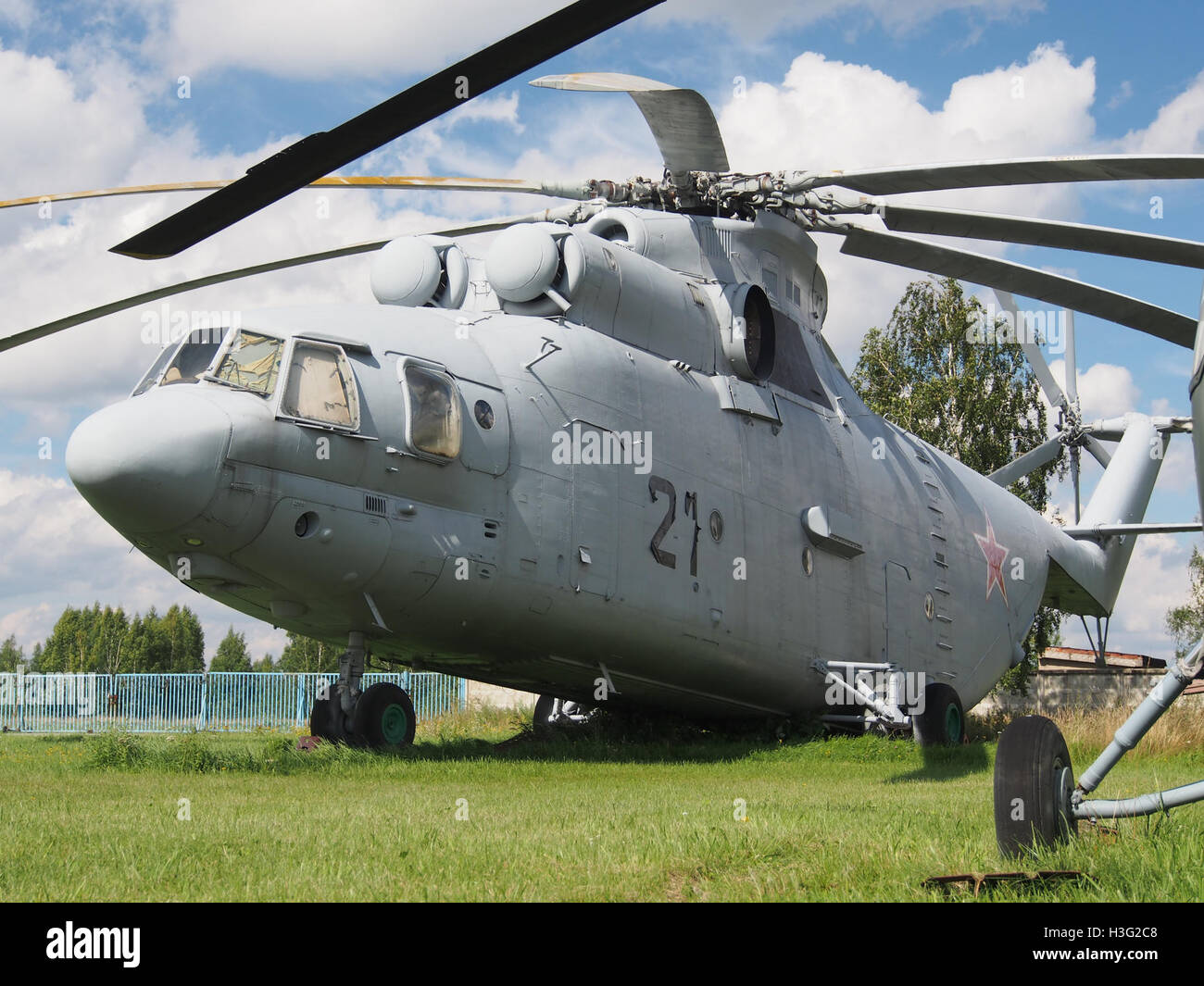 The Mil Mi-26, a heavy transport helicopter, displayed at the Central ...