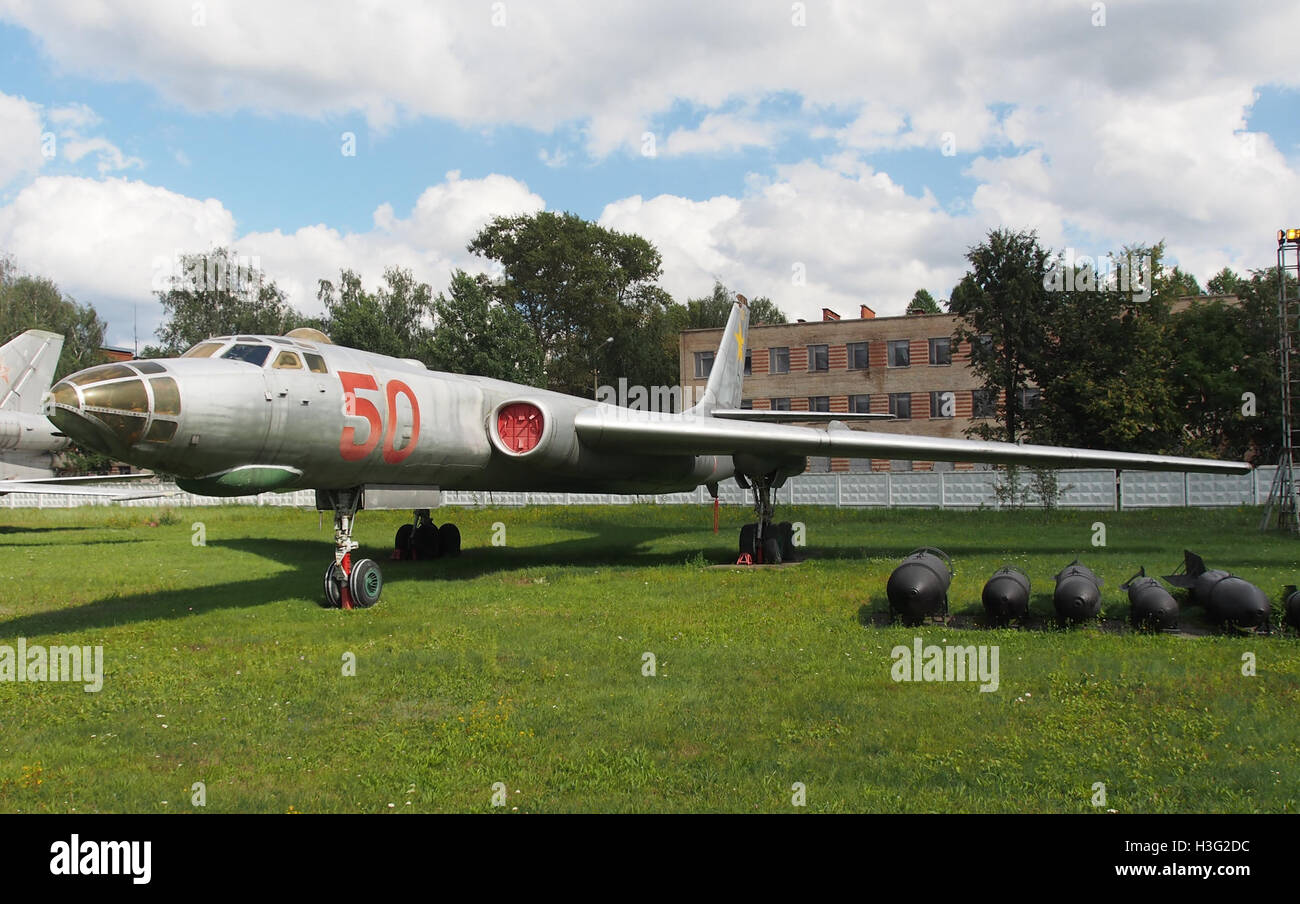 The Tu-16R (50), a Soviet reconnaissance aircraft, is displayed at the ...
