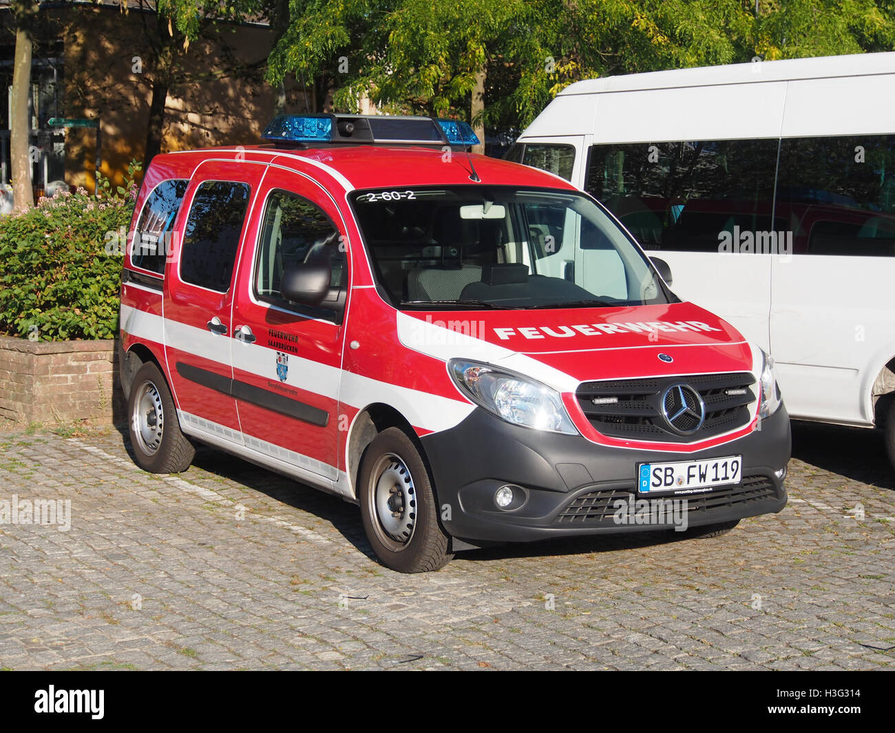 A photograph of a Mercedes Feuerwehr (fire department) vehicle ...