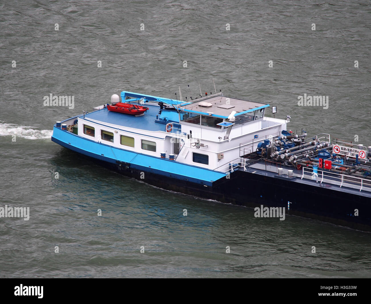 The TMS Alliantie, a tank barge built in 1998, is seen navigating the ...