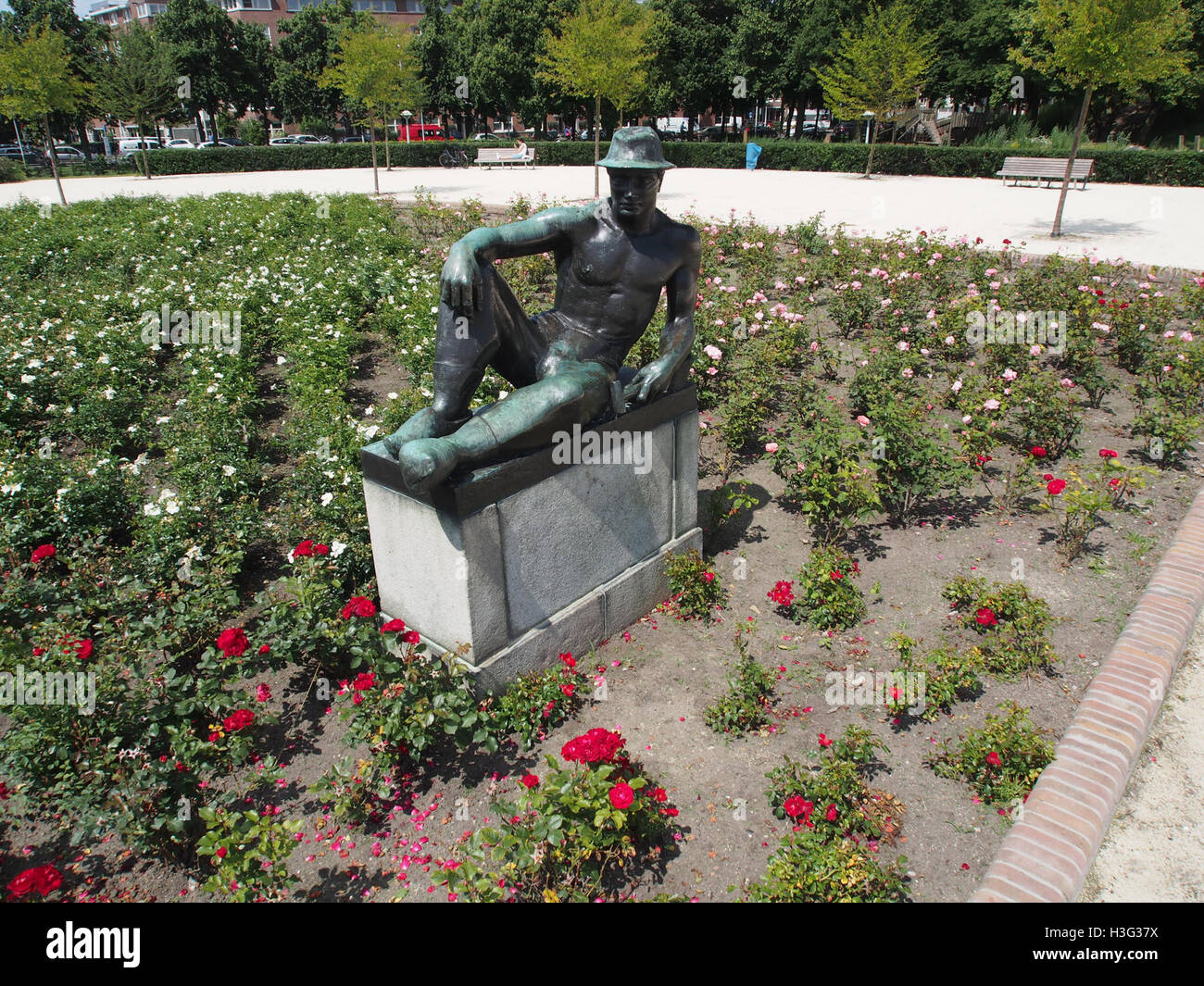 Jan Havermans' 'De Rustende Tuinder' depicts a peaceful scene of a ...
