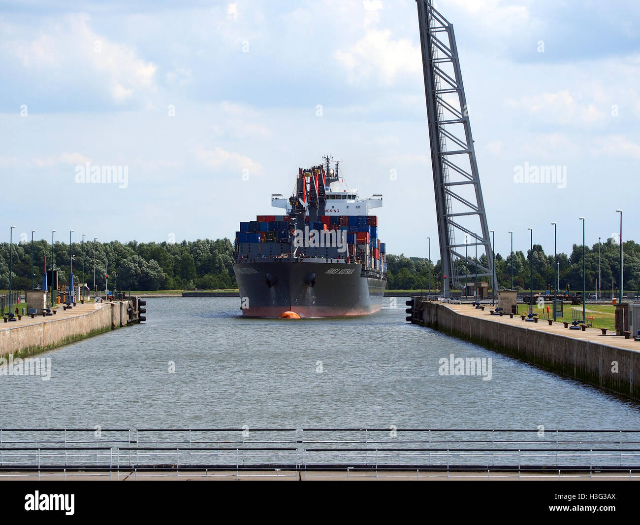 The 'Hansa Australia' is a container ship registered under IMO number ...