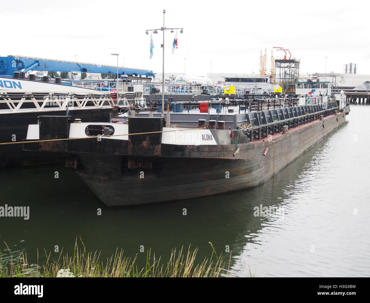 A photograph of the 'Aloha' ship docked at Welplaathaven, Port of ...